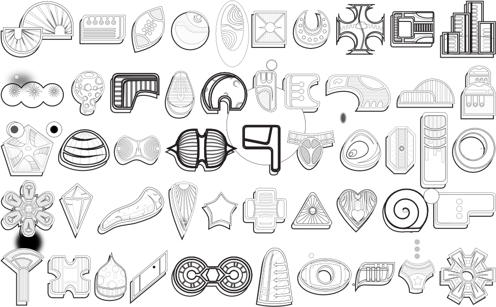 Download Abstract Shapes With Patterns Black White Clipartist ...
