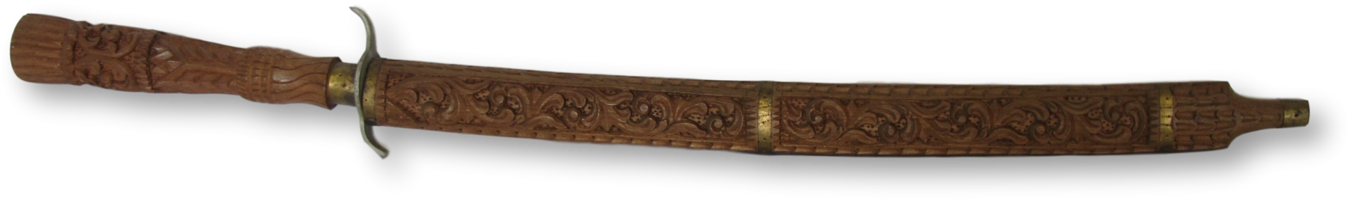 Download Vintage Carved Teak Dha Sword - Teak - Full Size PNG Image ...