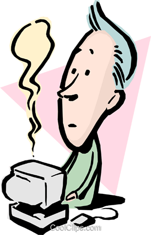 Download Cartoon Man With Computer Problem Royalty Free Vector ...