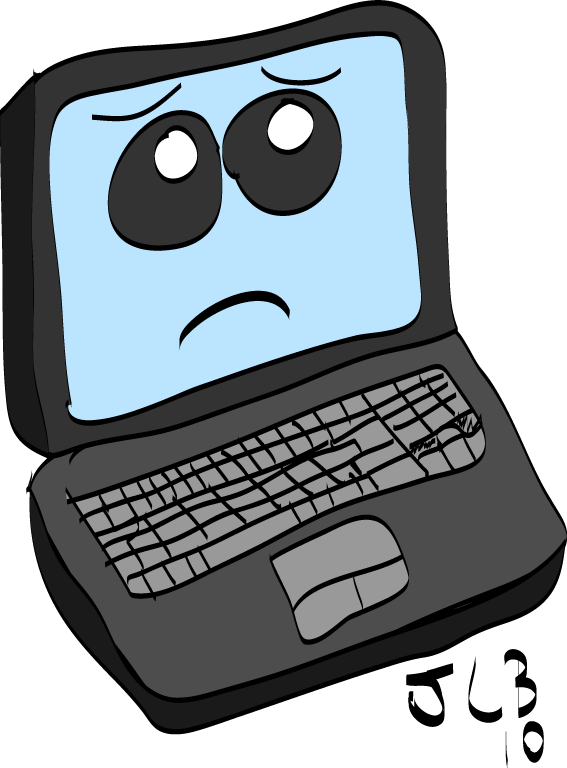Download Computers Clipart Cartoon - Cartoon Computer Sad Face - Full ...