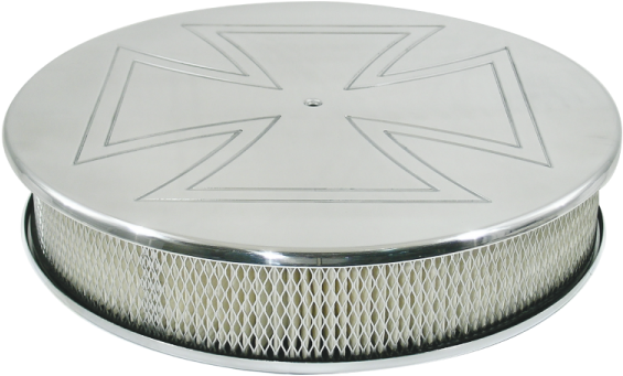 Download Cal Custom Air Cleaner Kit 14″ Iron Cross Chrome Billet ...