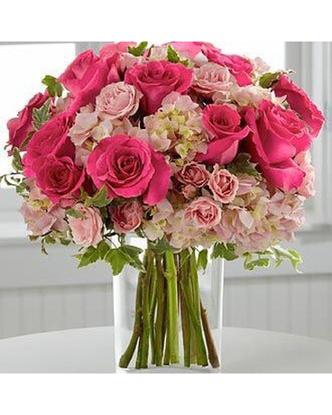 Download Hydrangea And Pink Roses - Pink Hydrangeas And Roses - Full ...