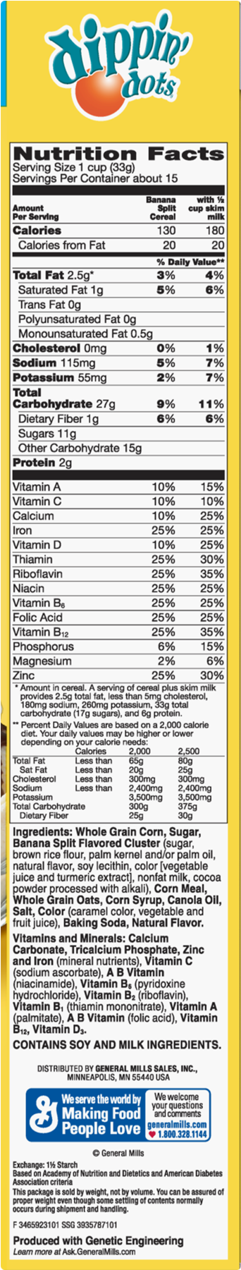 Download Dippin Dots Banana Split Flavored Cereal Family Size, - Dippin ...