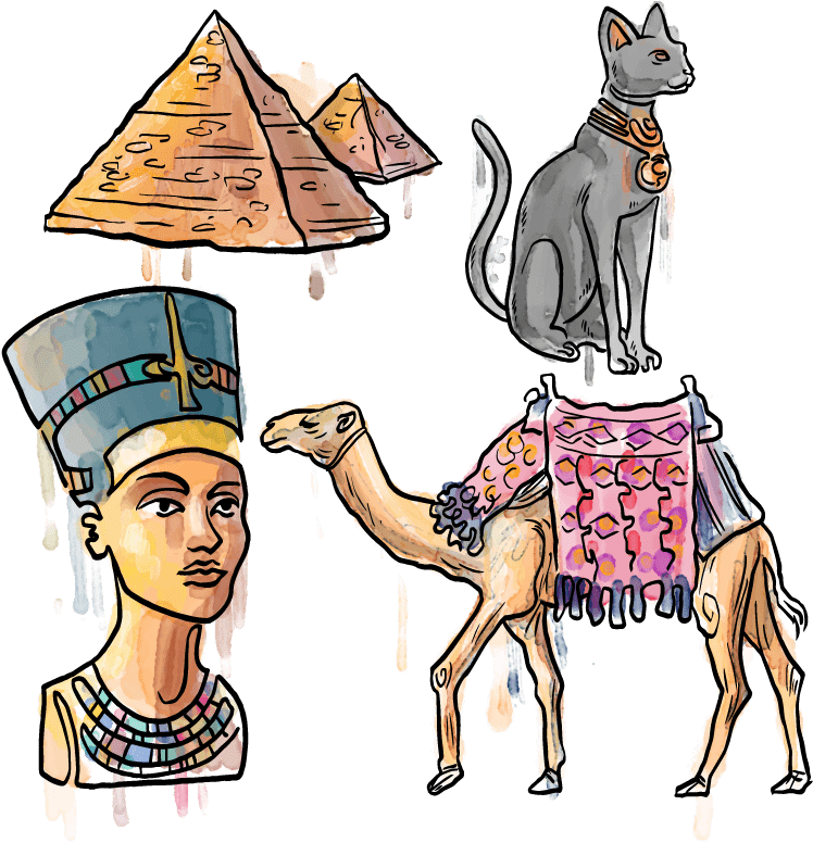 Download Pharaoh - Egyptian Camel Drawing - Full Size PNG Image - PNGkit