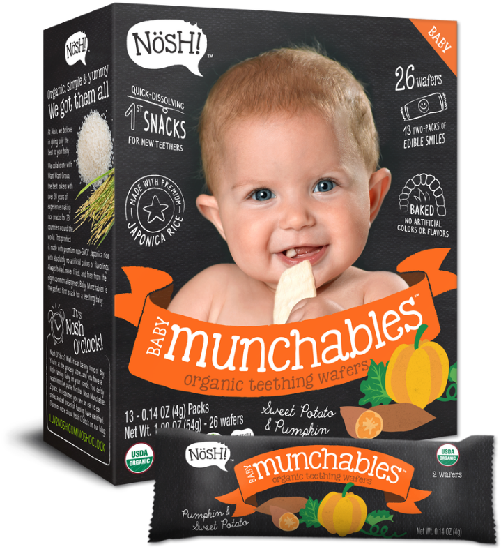 Download Baby Munchables Teething Wafers, Sweet Potato & Pumpkin - Nosh ...