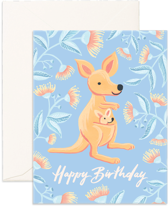 Download Birthday Kangaroo Greeting Card - Wallaby - Full Size PNG ...