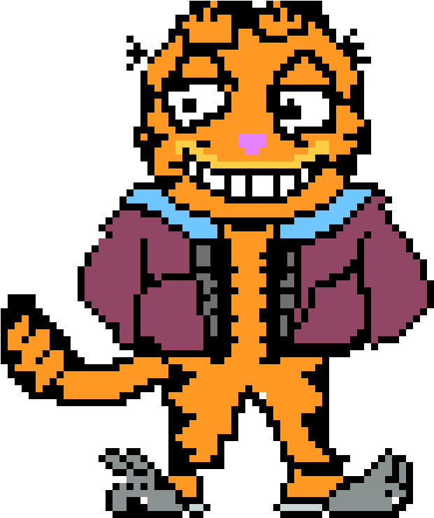 Download Comic Tale Garfield - Pixel Art - Full Size PNG Image - PNGkit
