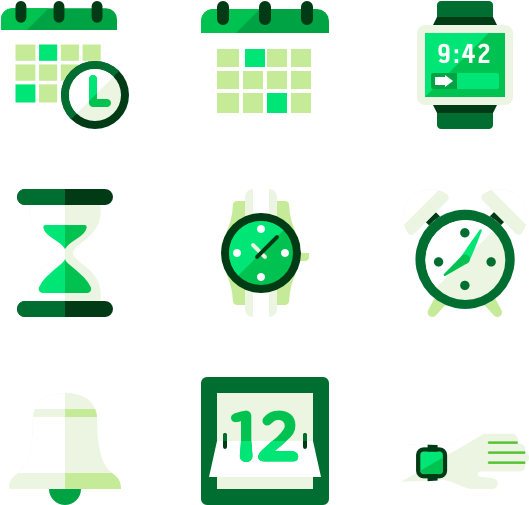 Download Time - Time Green Icon Png - Full Size PNG Image - PNGkit