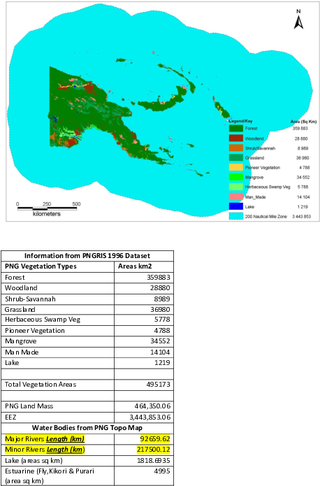 Download Information From Pngris 1996 Dataset Water Bodies From - Map ...