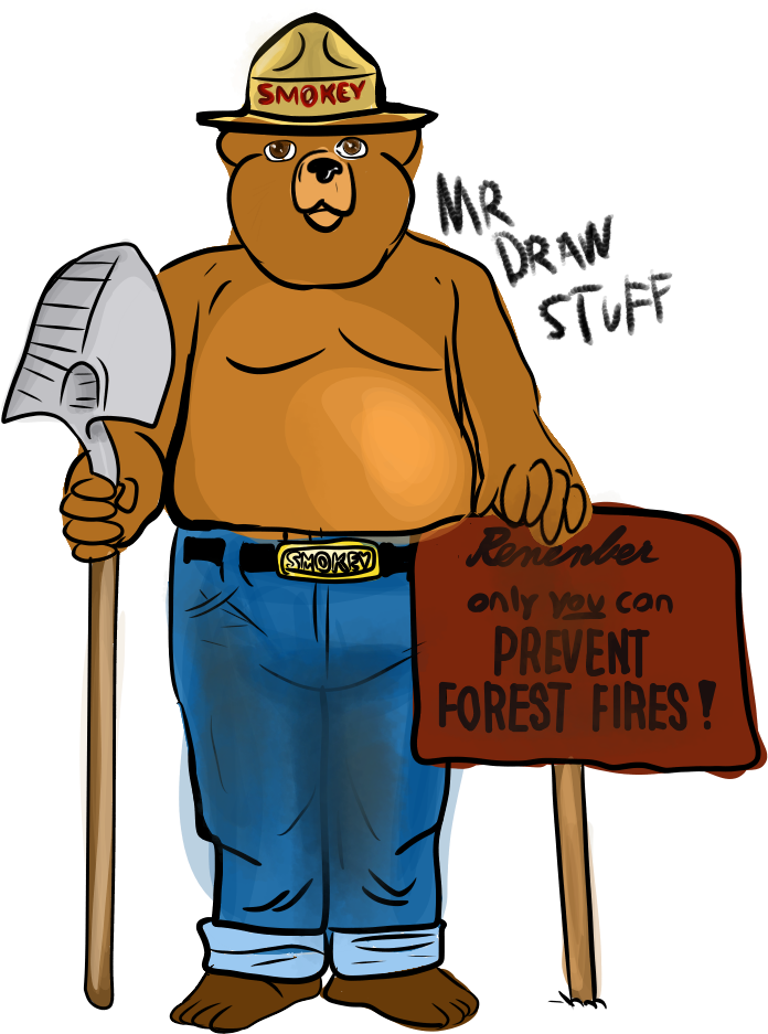 Download Smokey Bear - Cartoon - Full Size PNG Image - PNGkit