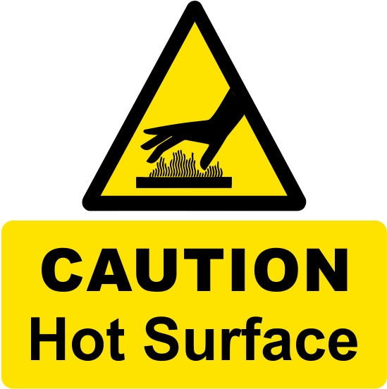 Download Transparent Caution Hot Surface - Caution Mind Your Head Sign ...