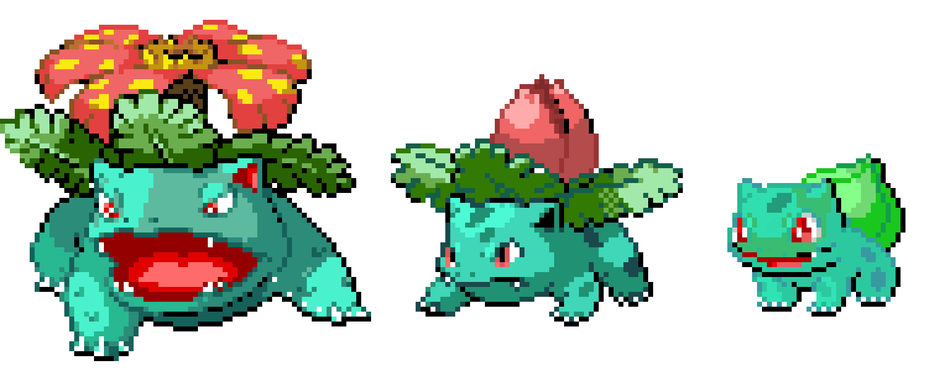 Download The Bulbasaur Line - Minecraft Big Pixel Art - Full Size PNG ...