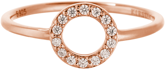 Download Circle Outline Crystal Ring Image - Engagement Ring - Full ...