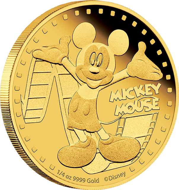 Download 2014 1/4 Oz Gold Coin - Mickey Mouse Coin - Full Size PNG ...