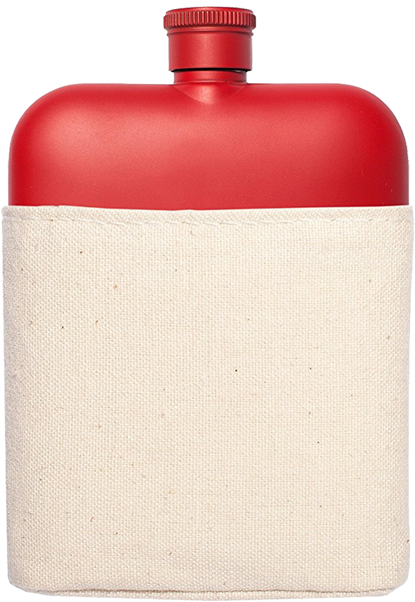 Download Flask With Canvas Carrier, Red-0 - Hip Flask - Full Size PNG ...