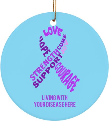Download Customisable Purple Awareness Ribbon With Words Ceramic ...