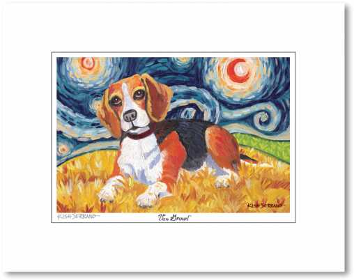 Download Beagle Starry Night Matted Print - Airedale Terrier Art - Full ...