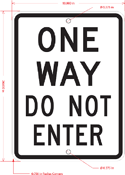 Download One Way Do Not Enter Aluminum Reflective Sign, 24 Inch - One ...