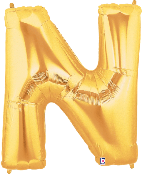Download Letter - Gold Letter Balloons N - Full Size PNG Image - PNGkit