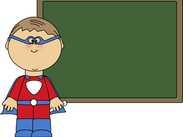 Download Superhero Boy At Chalkboard Clip Art - Super Hero School Clip ...