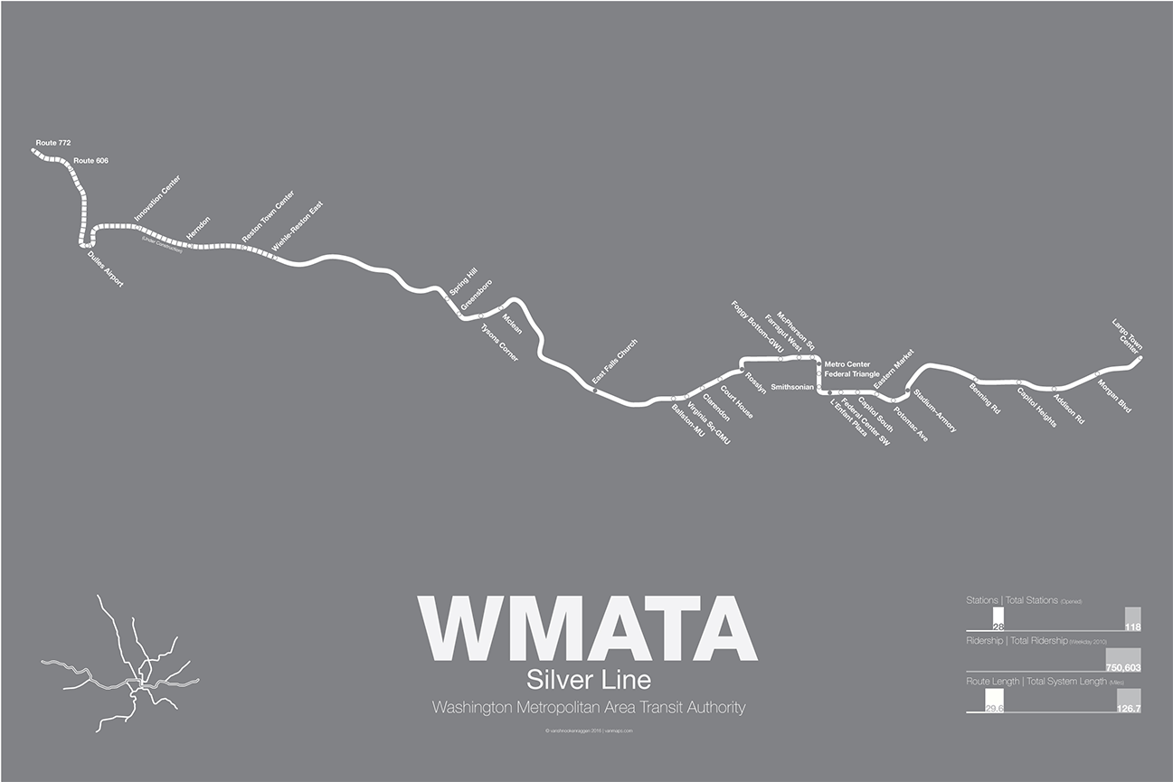 Download Wmata Silver Line Metro Poster - Graphic Design - Full Size ...